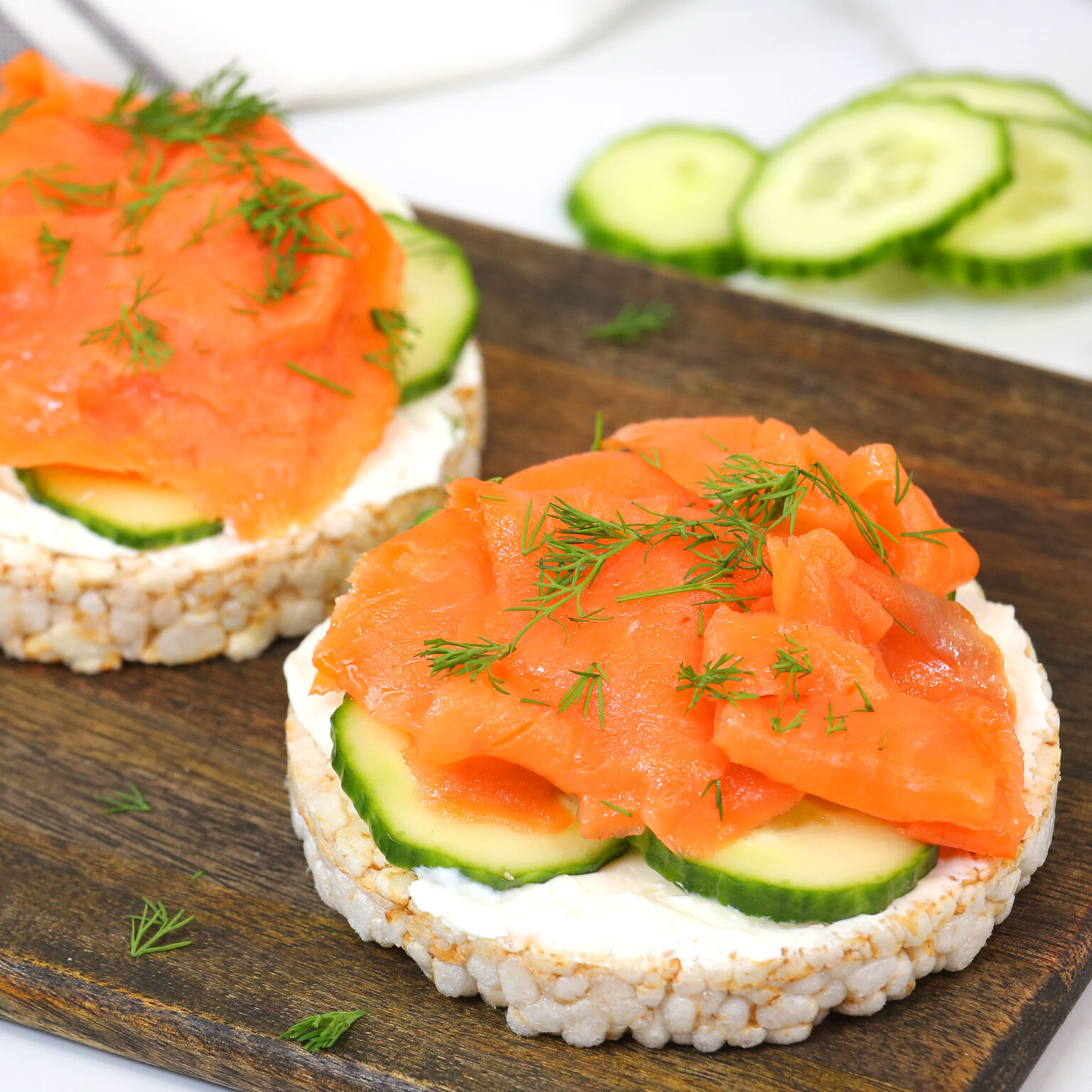 Smoked Salmon Rice Cakes - The Domestic Geek