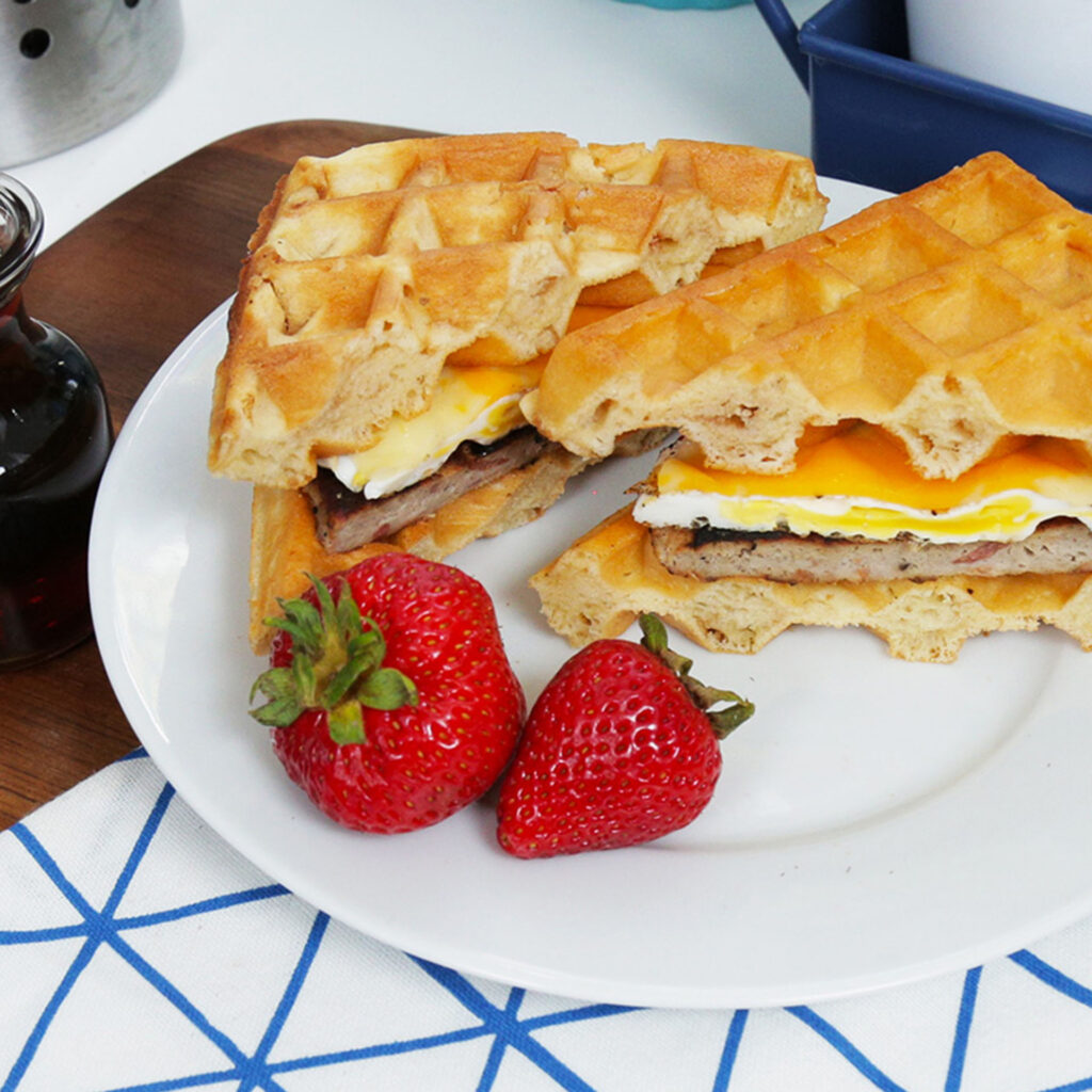 Waffle Breakfast Sandwich - The Domestic Geek