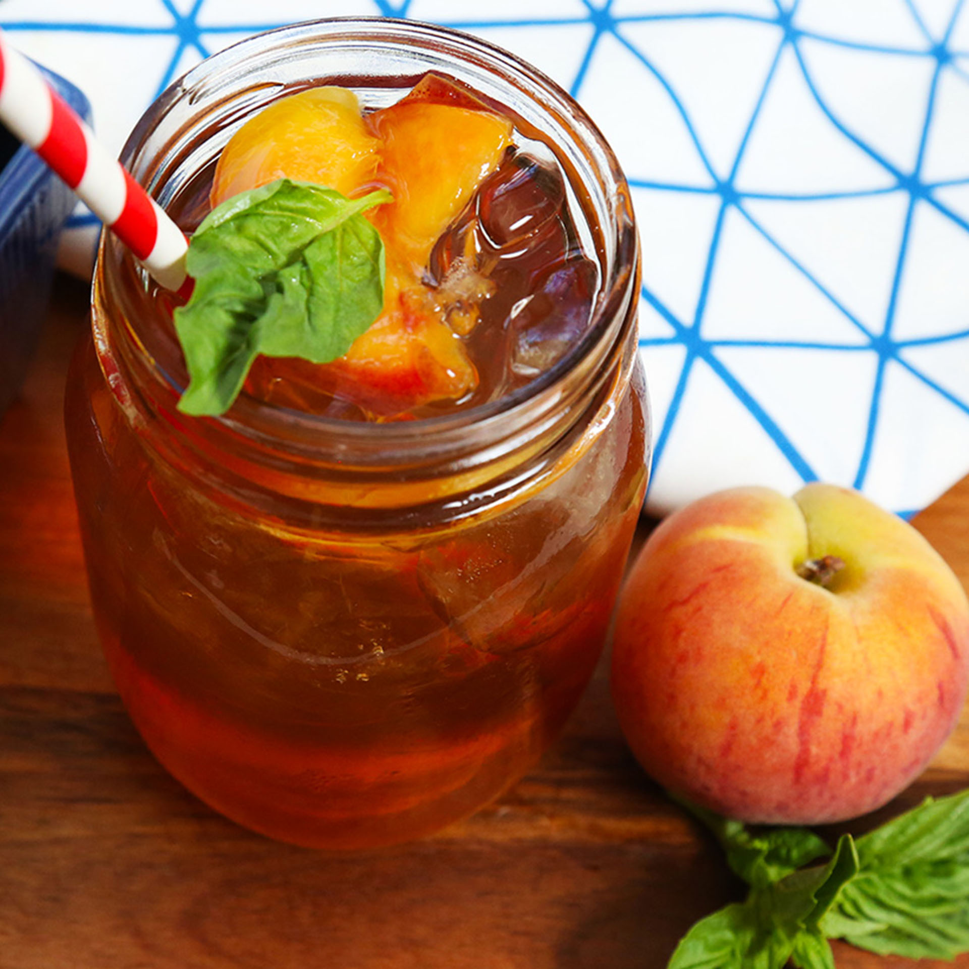 Peach Basil Iced Tea - The Domestic Geek