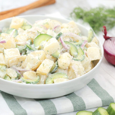 Creamy Cucumber Potato Salad - The Domestic Geek