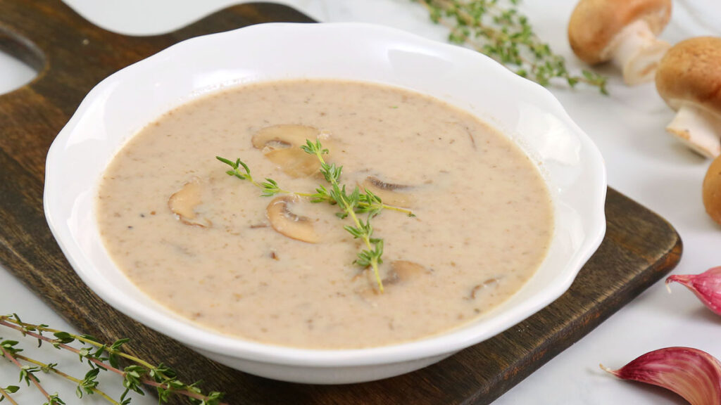 Creamy Garlic Mushroom Soup - The Domestic Geek