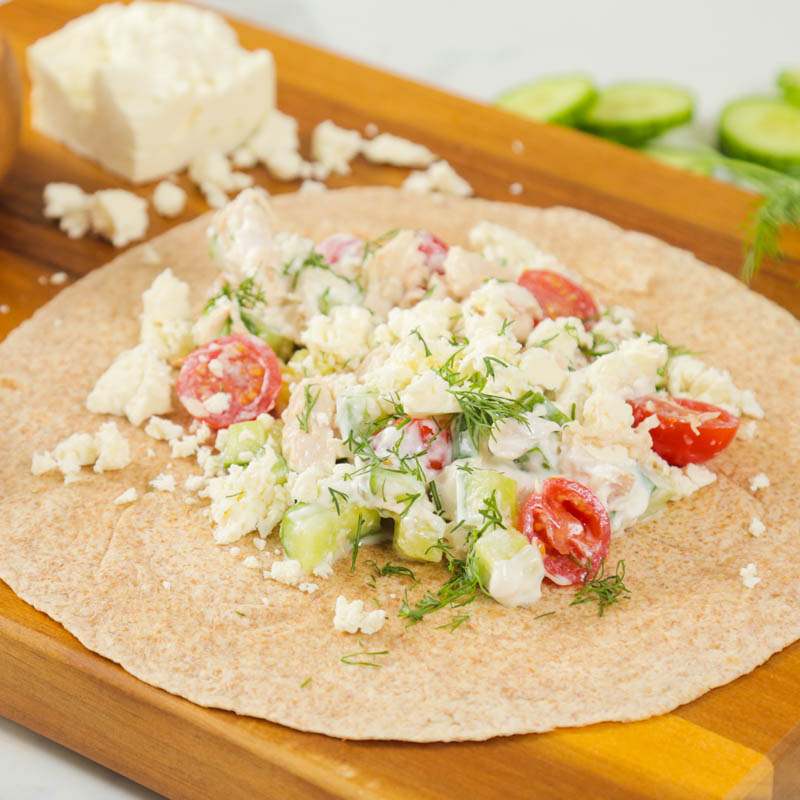 Greek Chicken Wrap - The Domestic Geek