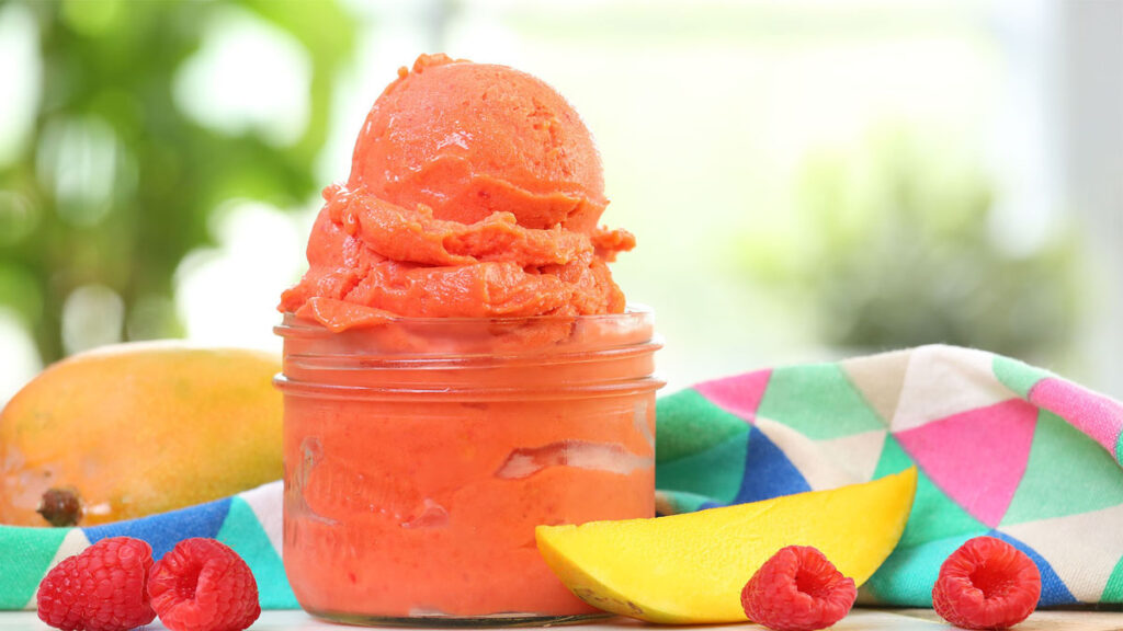 Mango Raspberry Sorbet - The Domestic Geek